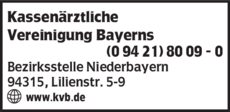 Kassenärztliche Vereinigung Bayerns in Straubing ⇒ in Das Örtliche
